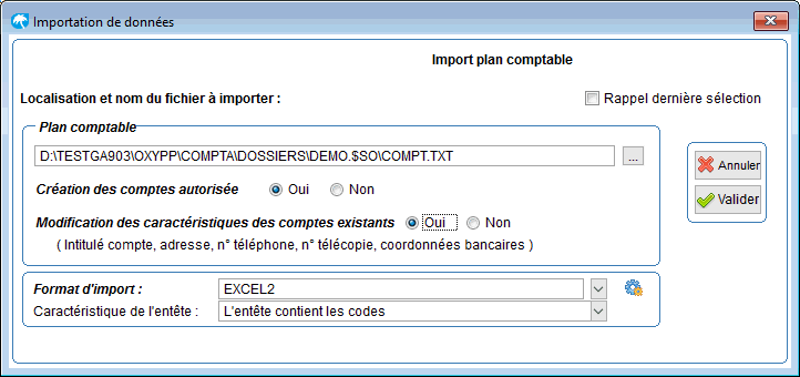 Importation de données