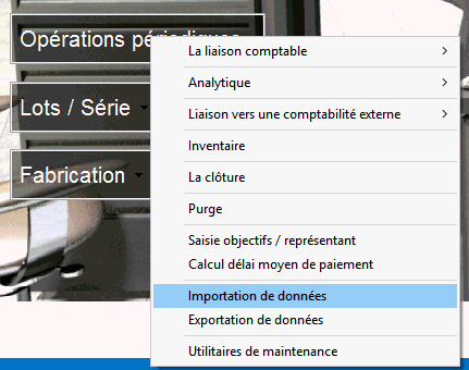 Comment lancer l'import de données